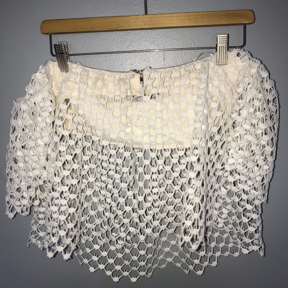 Tops | White Netted Top | Poshmark